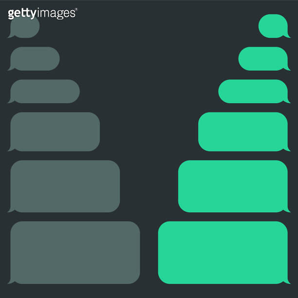 Blank various message bubbles. Green chat or messenger speech bubble ...