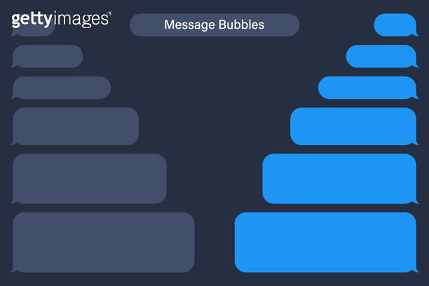 Blank various message bubbles. Chat or messenger speech bubble. SMS ...