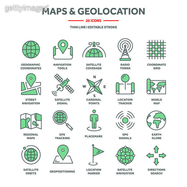 Navigation Map And Geolocation Gps Positioning Coordinate Grid Quadrants Cardinal Points