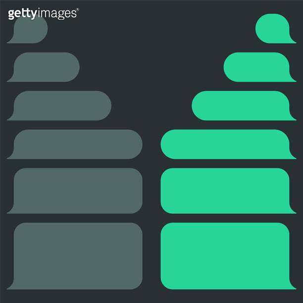 Blank various message bubbles. Green chat or messenger speech bubble ...