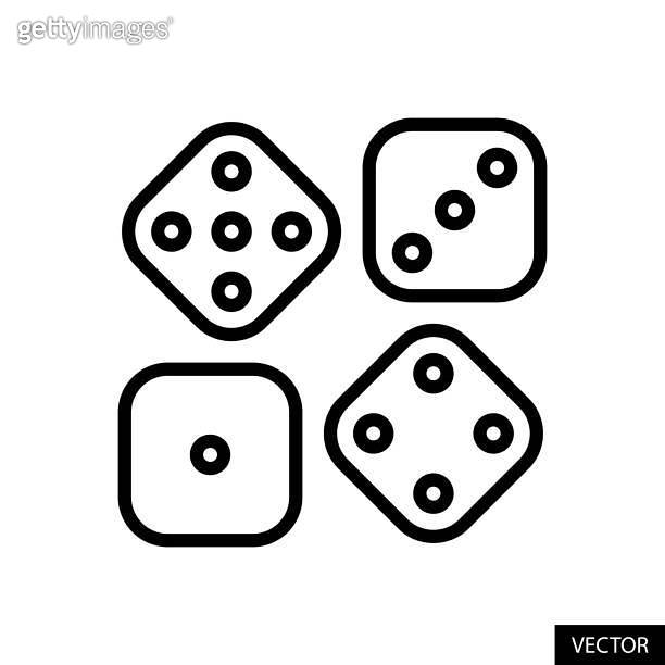 Probability, randomness vector icon in line style design isolated on ...