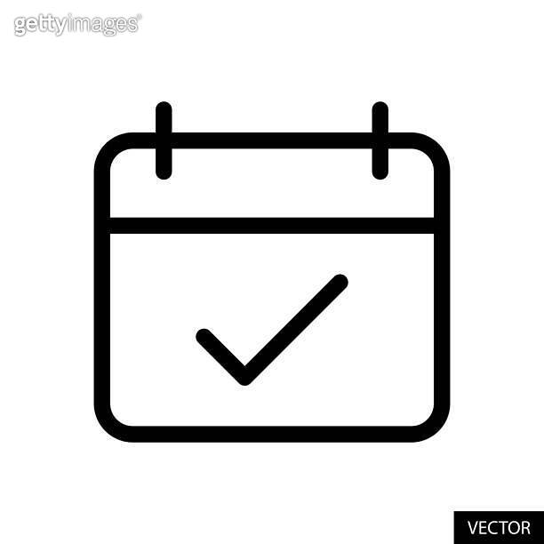 Calender check mark date, task, to dos, event, appointment vector icon ...