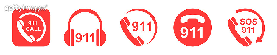 Emergency 911 call vector icons. Red sos icons. Help number. 이미지 ...
