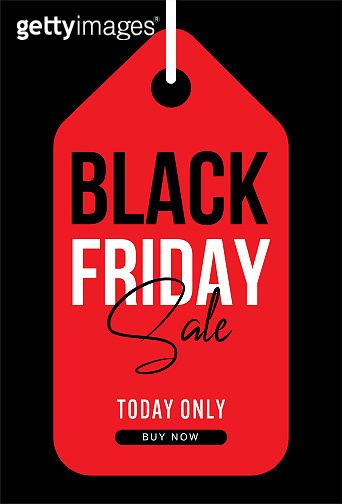 Black Friday Sale sales ticket vector sign with red sales ticket on ...