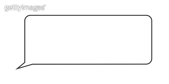 Outline message bubble. Empty chat frame template isolated on white ...