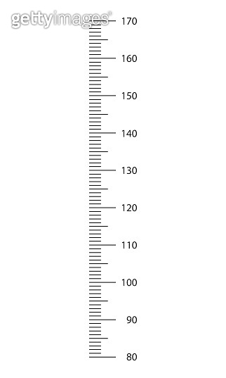 Stadiometer scale from 80 to 170 cm with markup and numbers. Kids ...