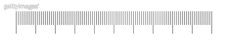 Horizontal thermometer or ruler scale. Template for meteorological ...