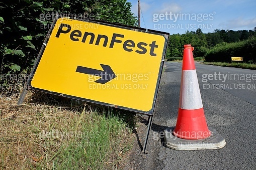 Road sign for the PennFest music festival in Penn Street ...