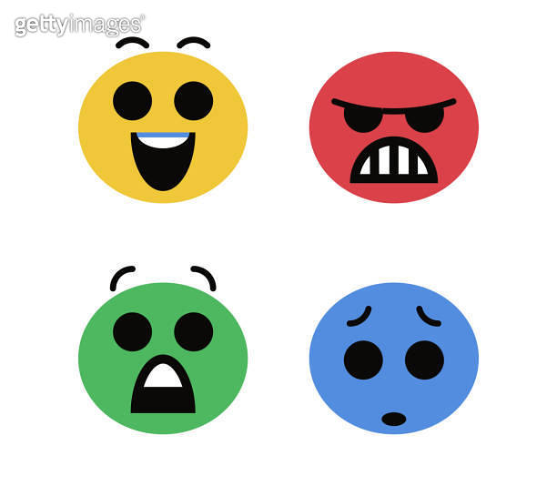 Emoticons basic and essential emotions 이미지 (1450855032) - 게티이미지뱅크