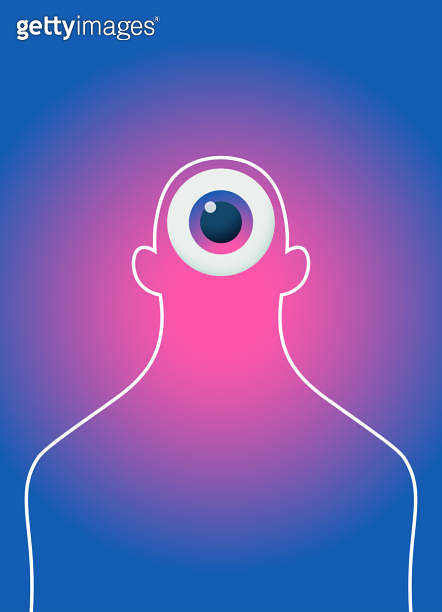 Human silhouette with one big eye (1451974930) 일러스트, 무료 일러스트 - 게티이미지뱅크
