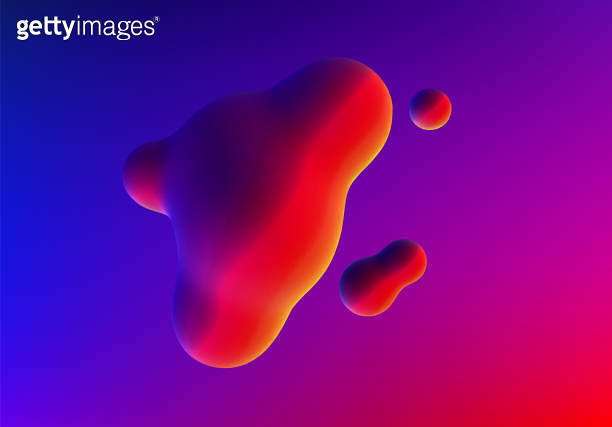 Fluid design liquid blobs with vibrant intense colors abstract ...