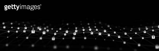 Cyber security flow concept. Digital wave structure connecting code algorithms. Secure data ...