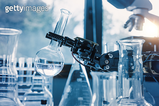 A Robot in a chemical laboratory assists humans in the most dangerous ...