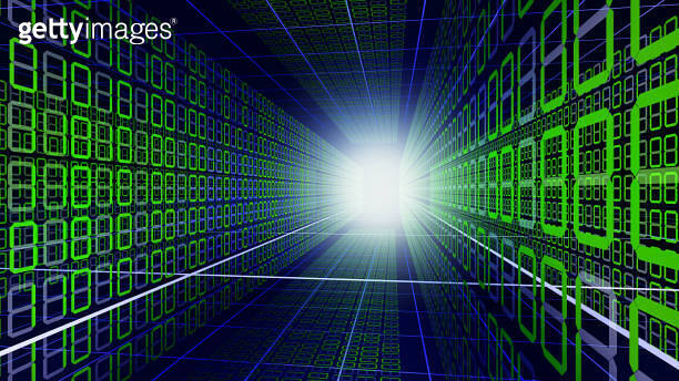 Abstract Concept Digital Data Cyberspace Processing Of Binary Code Numbersbinary Number 