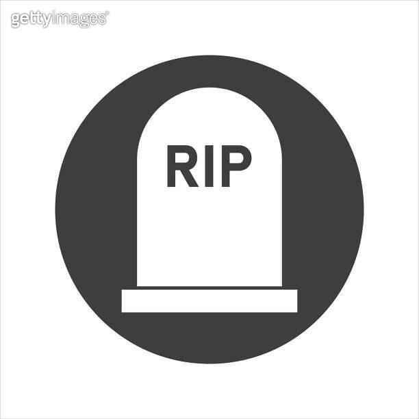 Rip grave icon. Tombstone burial symbol. Vector illustration isolated ...