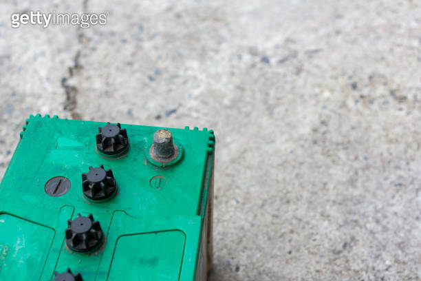 Oxidized and dirty car battery terminal. Battery terminals corrode ...