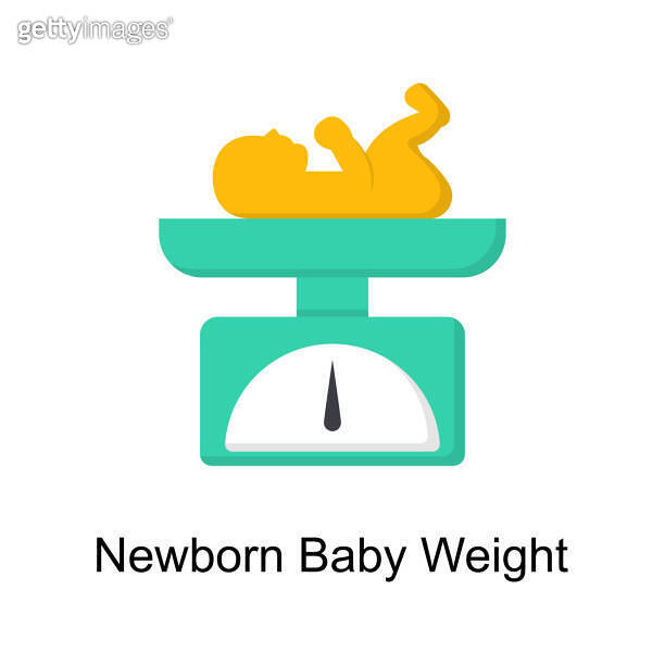 Newborn Baby Weight Vector illustration in flat style. Pediatrics ...