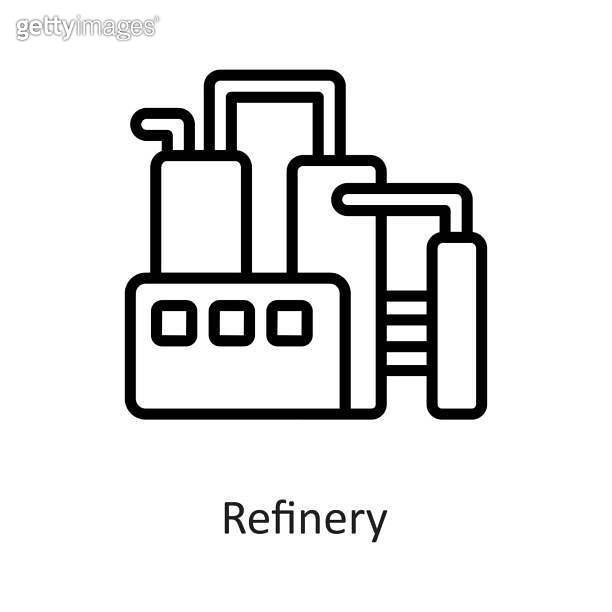 Refinery Outline Vector Icon Design illustration on White background ...