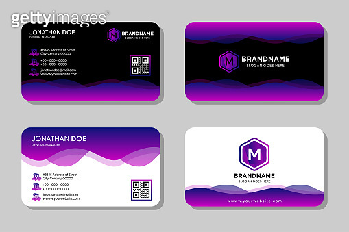 gradient purple business card design template 이미지 (1411928035) - 게티이미지뱅크
