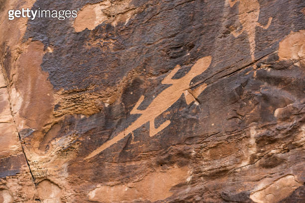 Lizard Rock art by ancient native Fremont Americans in Dinosaur ...