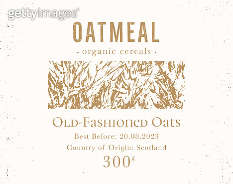 Set of customizable oatmeal labels of Natural healthy food. Cereal oat ...