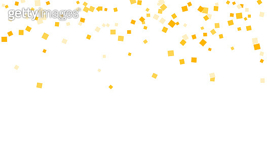 Stylish gold square confetti tinsels falling on white. Luxurious ...