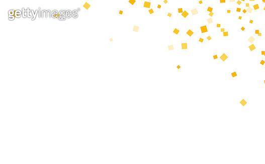 Stylish gold square confetti tinsels falling on white. Luxurious ...