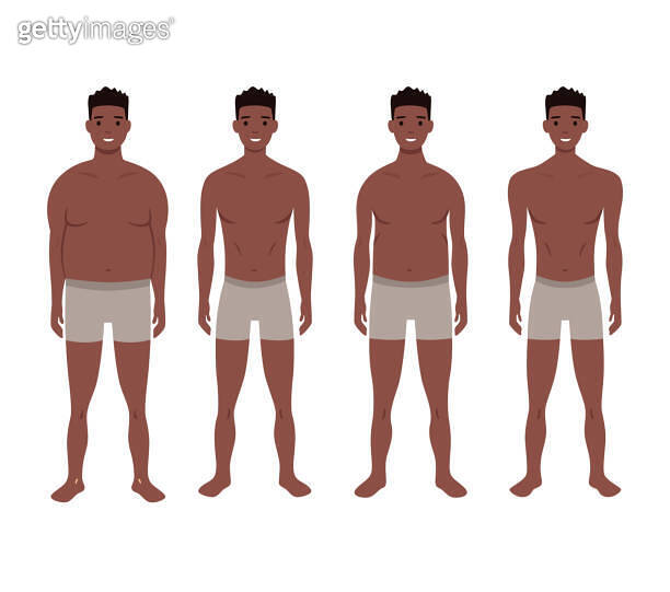 Human body shapes. Male figures types set. Vector illustration ...