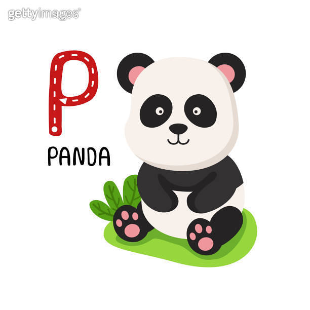 Illustration Isolated Animal Alphabet Letter P-Panda 이미지 (1410106553 ...