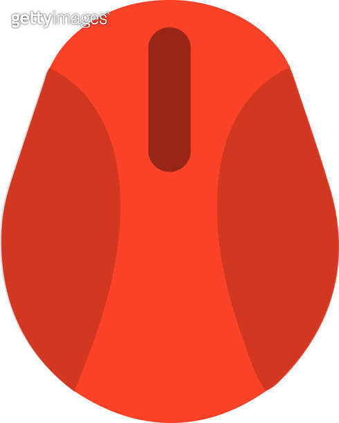 The illustration of the red computer mouse, a hand-held pointing device ...