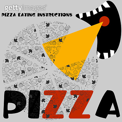 abstract minimal pizza logo from geometric shapes with pizza slices ...