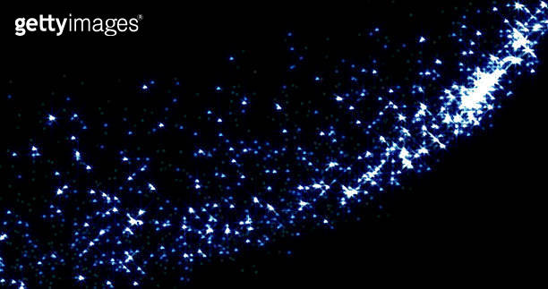 Bright luminous shiny blue beautiful mysterious rhinestone star ...