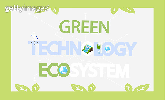 Green technology ecosystem vector banner. Eco friendly production and ...