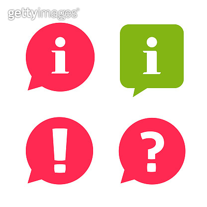 Info inform icons with question ask information, warning alert ...