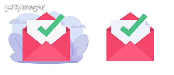Check verify and valid email message icon vector or passed confirmation ...