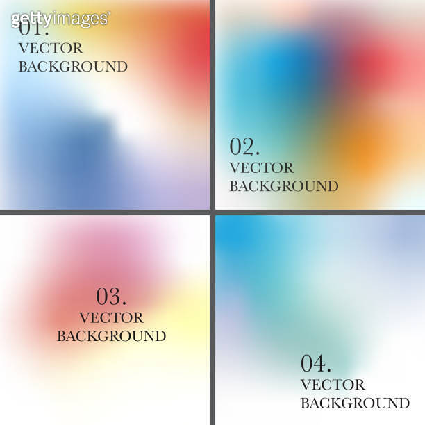 Set of 4 gradient background. Blurred vector artwork. 이미지 (1391500941 ...