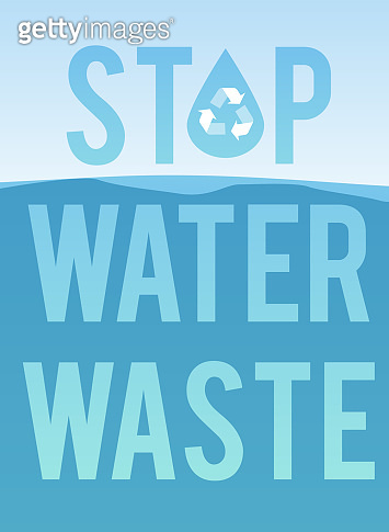 Water waste awareness poster, environmental conservation, flat vector ...