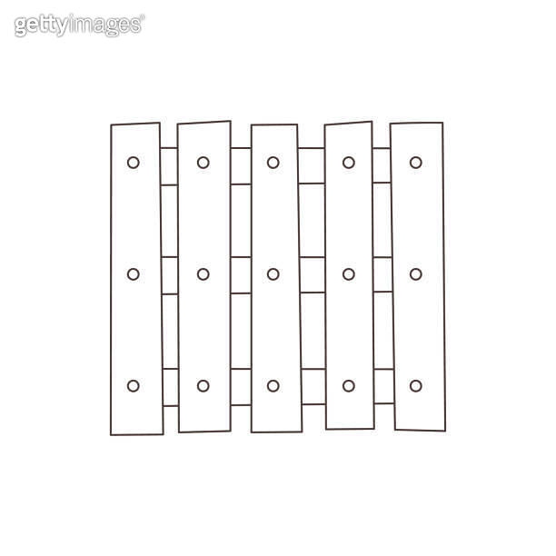 Wood pallet top view in linear vector illustration, isolated on white ...