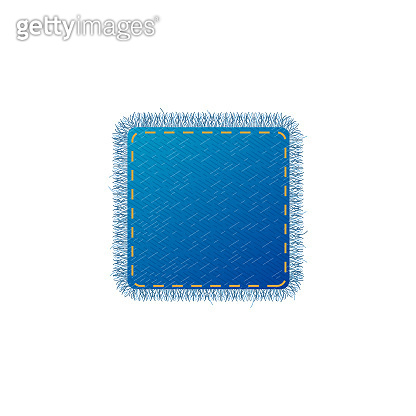 Square denim fabric patch element realistic vector illustration ...