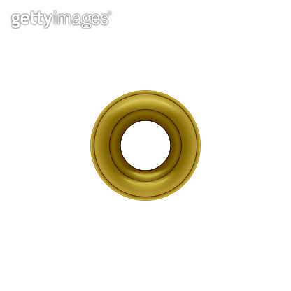 Realistic eyelet or grommet, golden round hole - 3d vector illustration ...