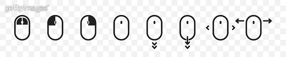 Set of computer mouse icon. Scrolling mouse icons. Cursor symbol ...