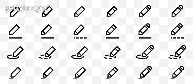 Edit icon. Pencil symbol. Set of edit pen icons. Vector illustration ...
