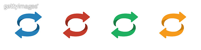 Flip over and turn arrow icon set. Vector isolated illustration ...