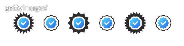Verification icons set. Profile Verification. Conceptual confirmation ...