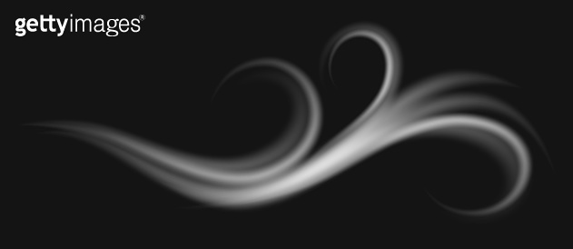 Blowing or howling wind moving smoke or vapor. Isolated air current ...