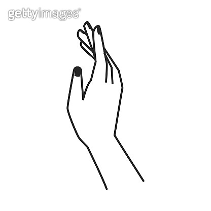 Woman body parts, isolated minimal arm with manicured fingernails ...