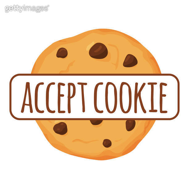 Accept Cookies, text. Protection of personal information cookie mascot ...