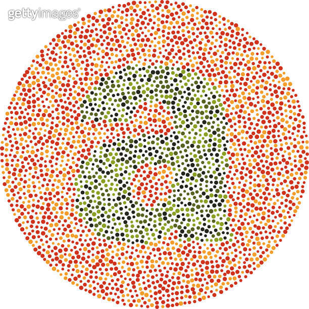 Lowercase letter a red and green color blindness test card (1390471403 ...