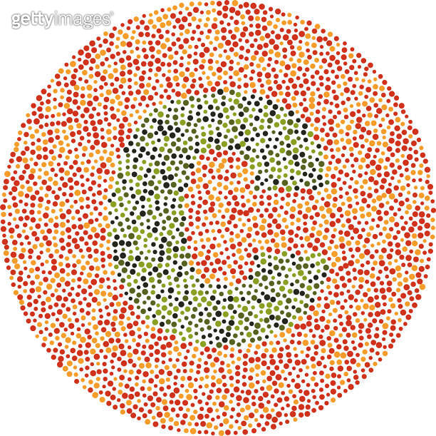 Lowercase letter c red and green color blindness test card (1390471414 ...