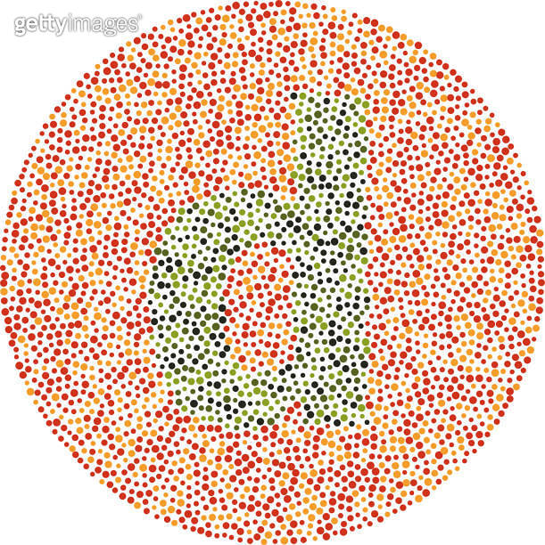 Lowercase letter d red and green color blindness test card (1390471423 ...